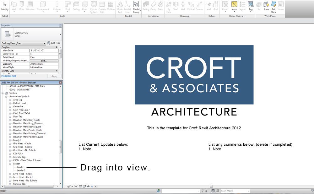 Creating A Leader Without Text In Revit CROFT Associates